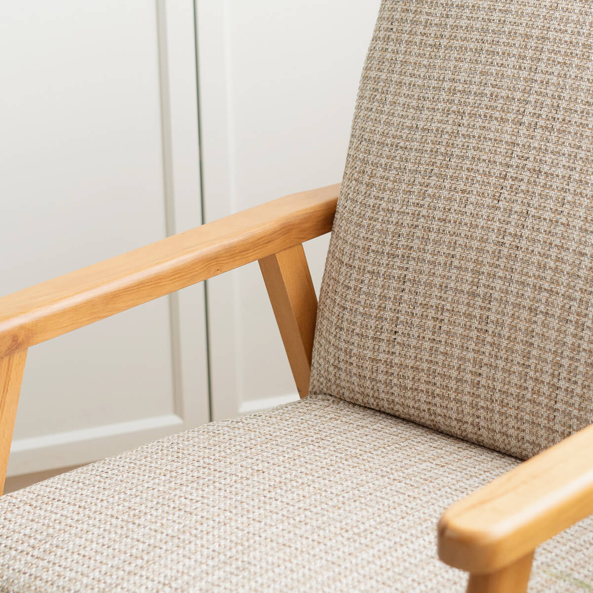 NİKA Ahşap Berjer | BEJ - evodeko