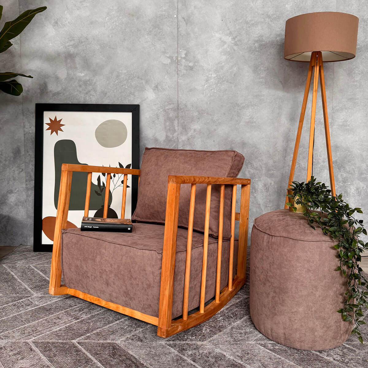 Sallanan Koyu Kahve Koltuk - evodeko