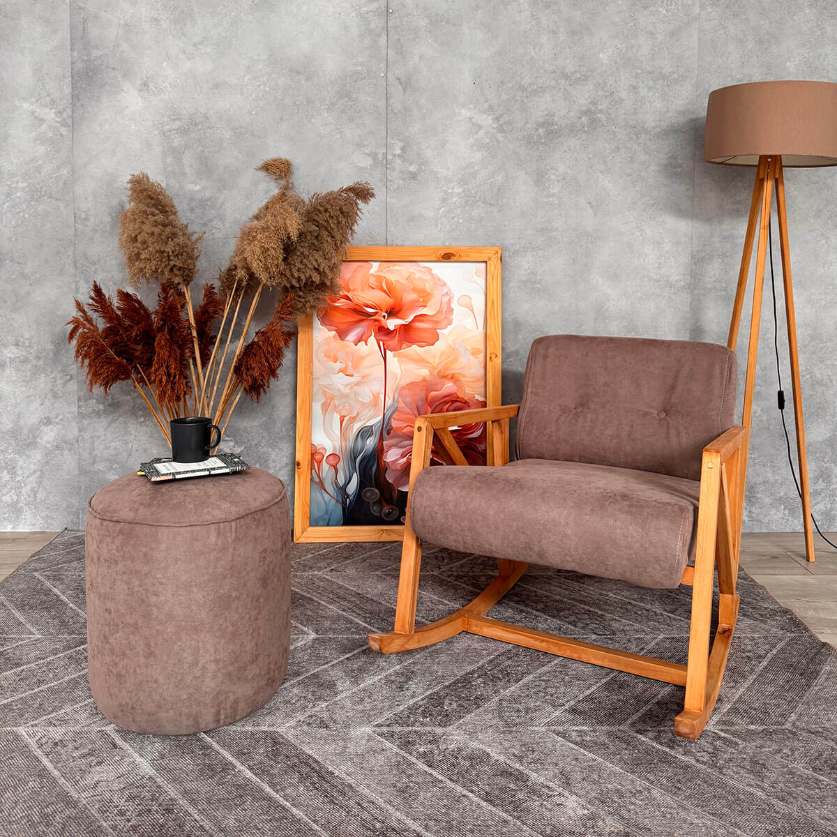 Nini Sallanan Ahşap Berjer | Koyu Kahve - evodeko